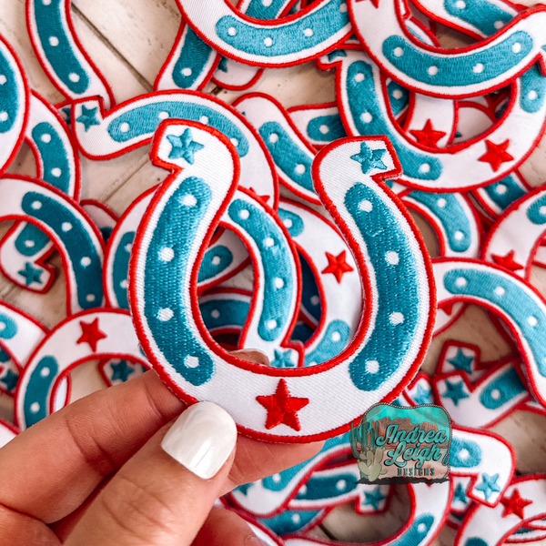 ALD EXCLUSIVE- Patriotic Horseshoe Embroidered Patch – Andrea Leigh Designs