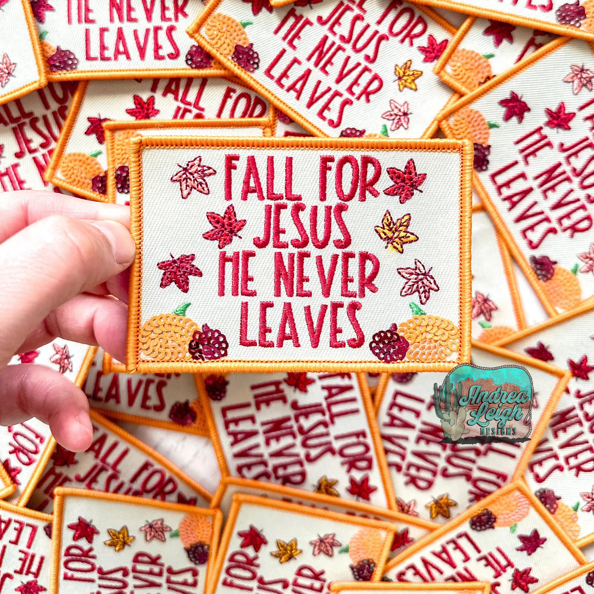 Fall for Jesus Embroidered Patch – Andrea Leigh Designs