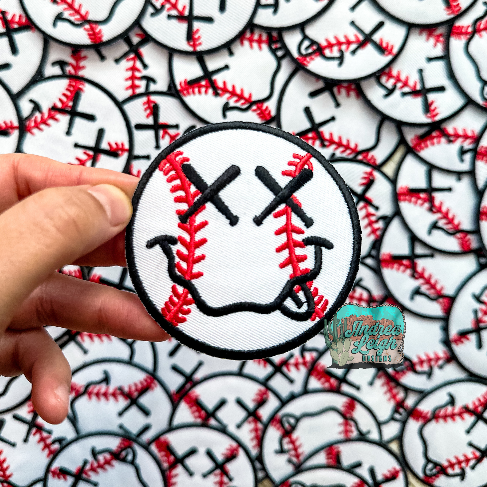 ALD EXCLUSIVE-Baseball Smiley Embroidered Patch – Andrea Leigh Designs